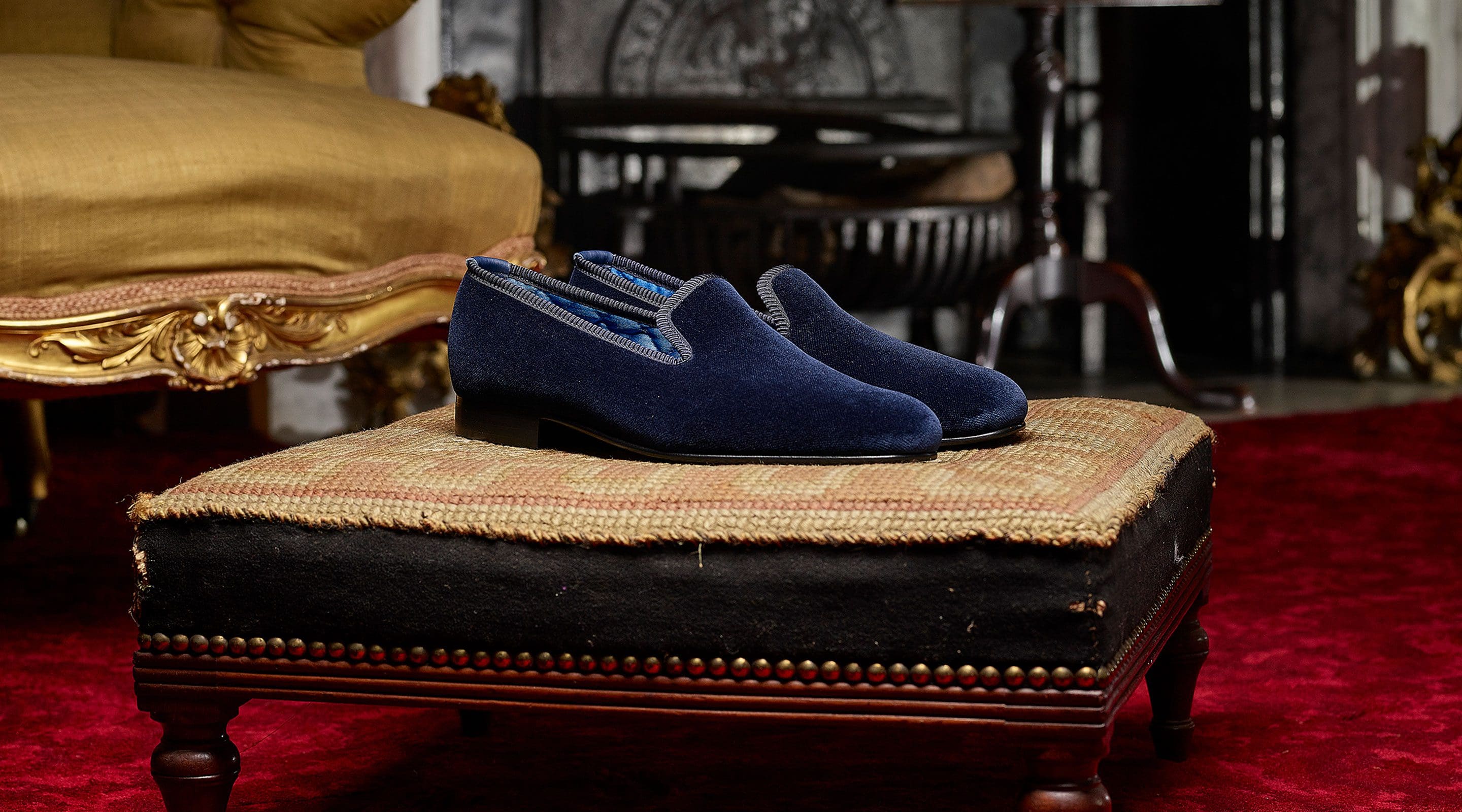 Best foot forward: Chic velvet slippers for men